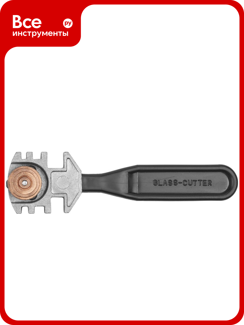 Роликовый стеклорез ЗУБР 3 режущих элемента пластмассовая рукоятка 3360_z01 для разрезания стекла