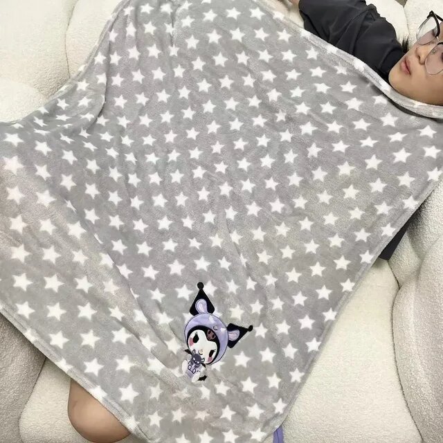 Пушистое одеяло MINISO Kuromi My Melody Cinnamoroll 80x100 см