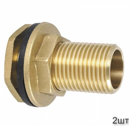 Врезка для бочки с контргайкой латунь 11/2" TIM SDF066 2шт