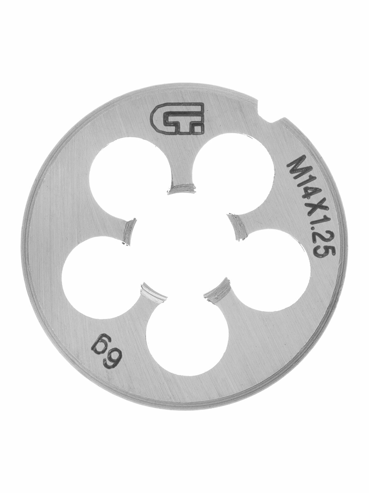 Плашка для нарезки резьбы Сибртех, М14 х 1.25 мм, легированная сталь 9ХС, закаленные рабочие части, 77035