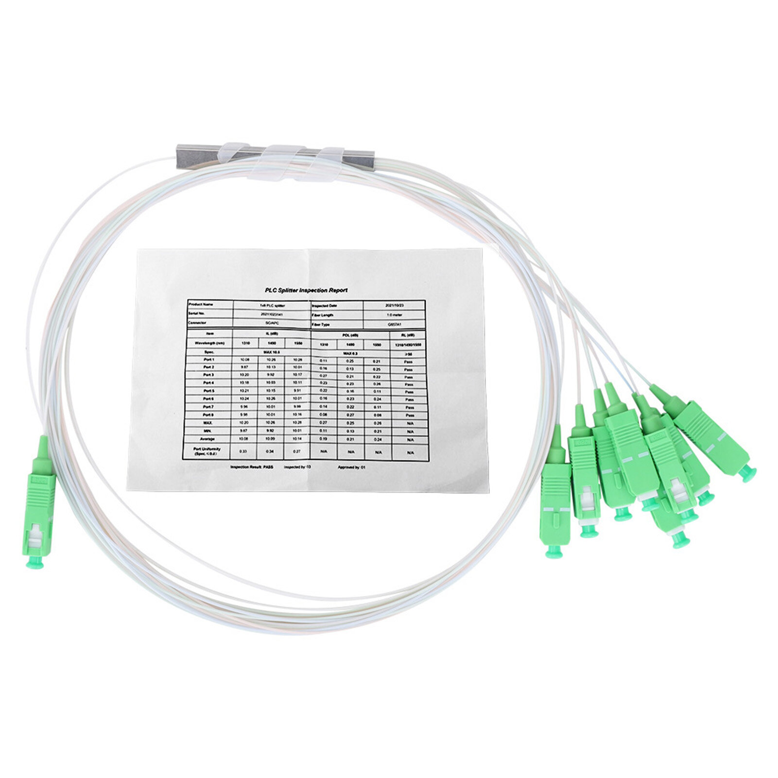 1 x 8 Оптические сплиттер Plc SM Тип трубы низкие вставки сетевые кабели аксессуары