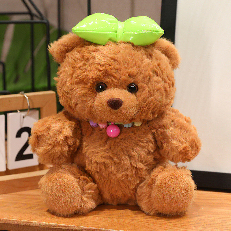 Premium quality teddy bear plush toy with short fur and creative camera design