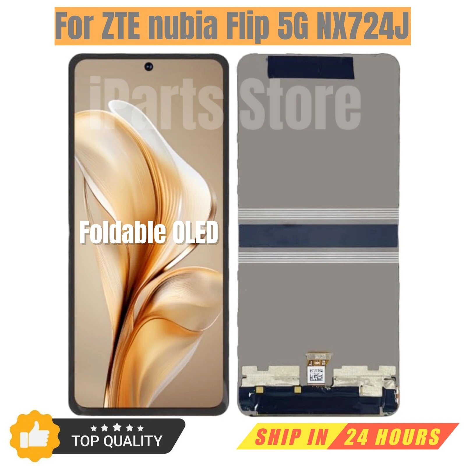 Замена iParts, новый дисплей для ZTE nubia Flip 5G NX724J, складной OLED сенсорный экран, дигитайзер в сборе, OEM, черные детали