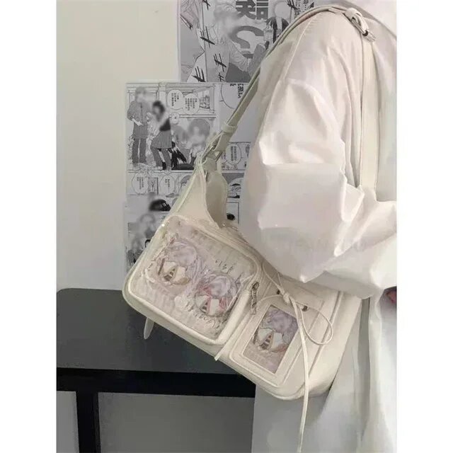 1 шт, черная сумка через плечо Y2k Harajuku, кавайная, японская мода, прозрачная ItaBag JK, школьная сумка через плечо в корейском стиле