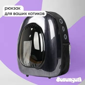 Рюкзак переноска для котов, кошек и собак мелких пород воздухопроницаемый с окном иллюминатором, 42х31 см
