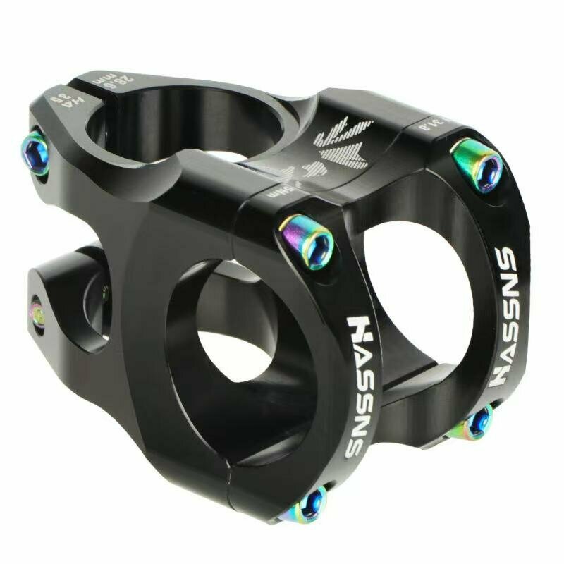 HASSNS HA35, регулируемый алюминиевый руль для горного велосипеда, сверхлегкая полая штанга диаметром 35 мм, короткая мощность и высокая интенсивность спуска (цвет)