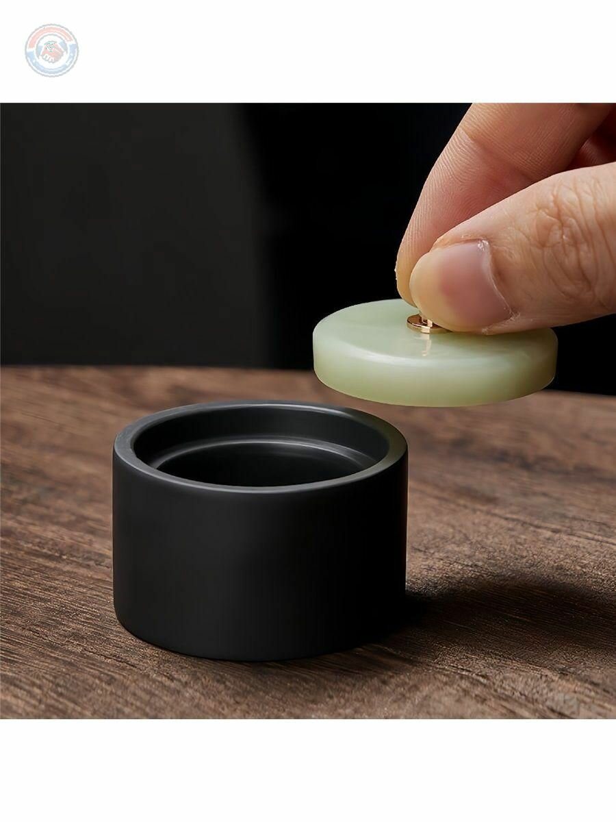 Чернильница для каллиграфии из натурального камня, ручная полировка, крышка против высыхания, подарок каллиграфу