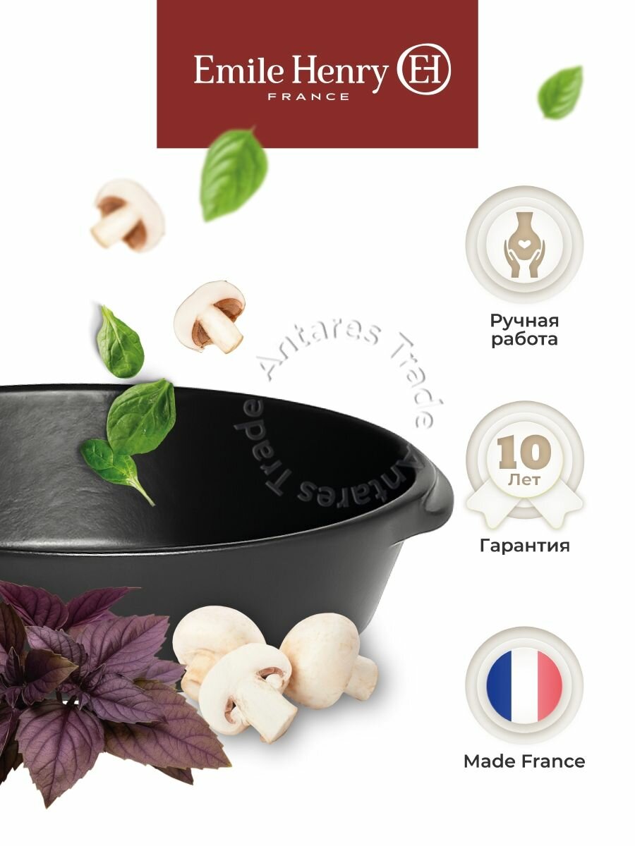 Форма для запекания Emile Henry, овальная, мини Solo, 0.55 литра цвет базальт