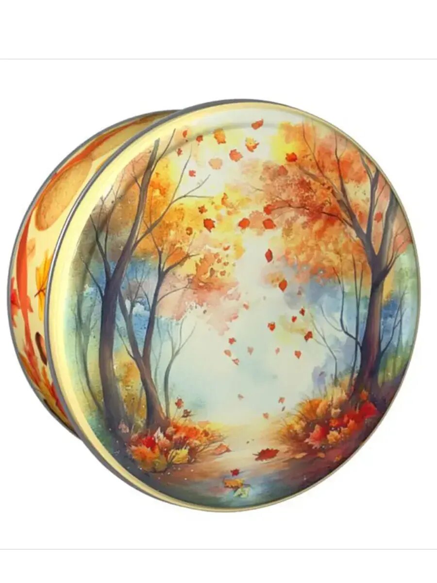 Печенье сдобное осеннее учителю в жестяной банке, 150 гр