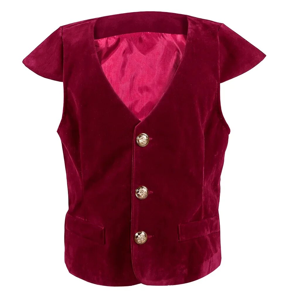 Детский костюм пиратского рыцаря Бордовый, L, Red vest
