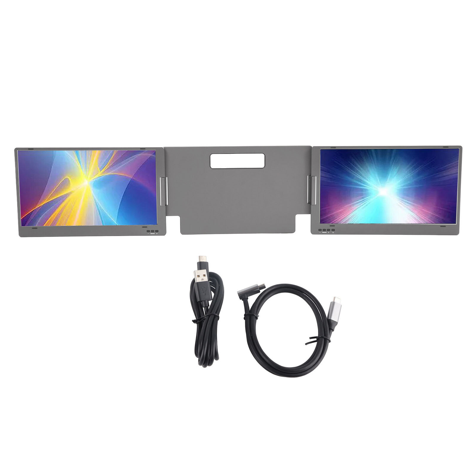 Тройной портативный монитор 14 дюймов для ноутбуков с диагональю 15,6 дюйма, FHD 1080P, HDR, IPS, удлинитель для двух экранов с регулируемой подставкой, 100 240 В, вилка AU X90A