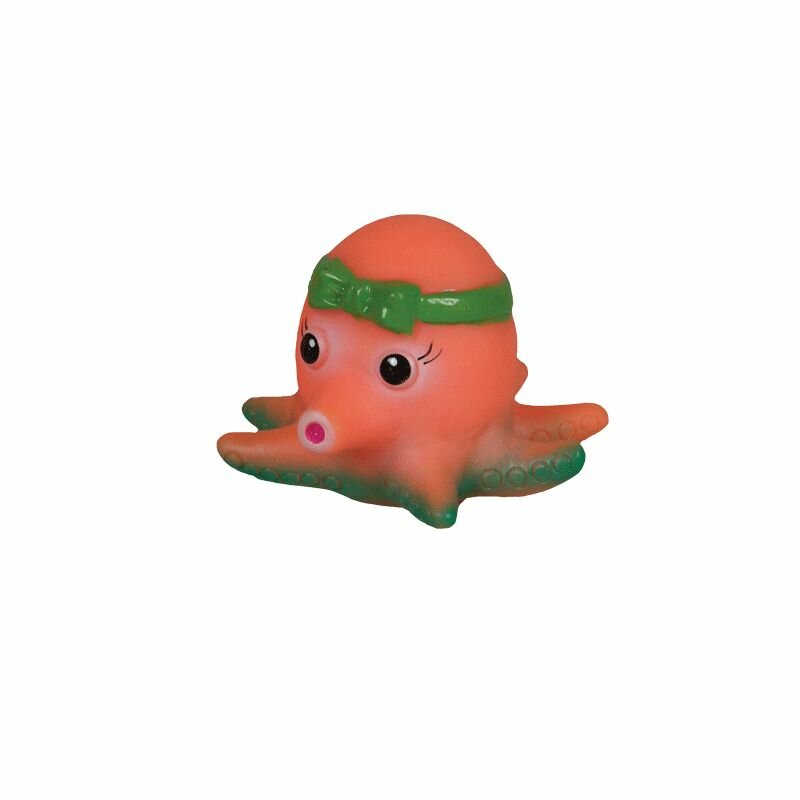 Игрушка для собак Зооник "Осьминожка", 9,5 см, для активных игр, жевательная, винил