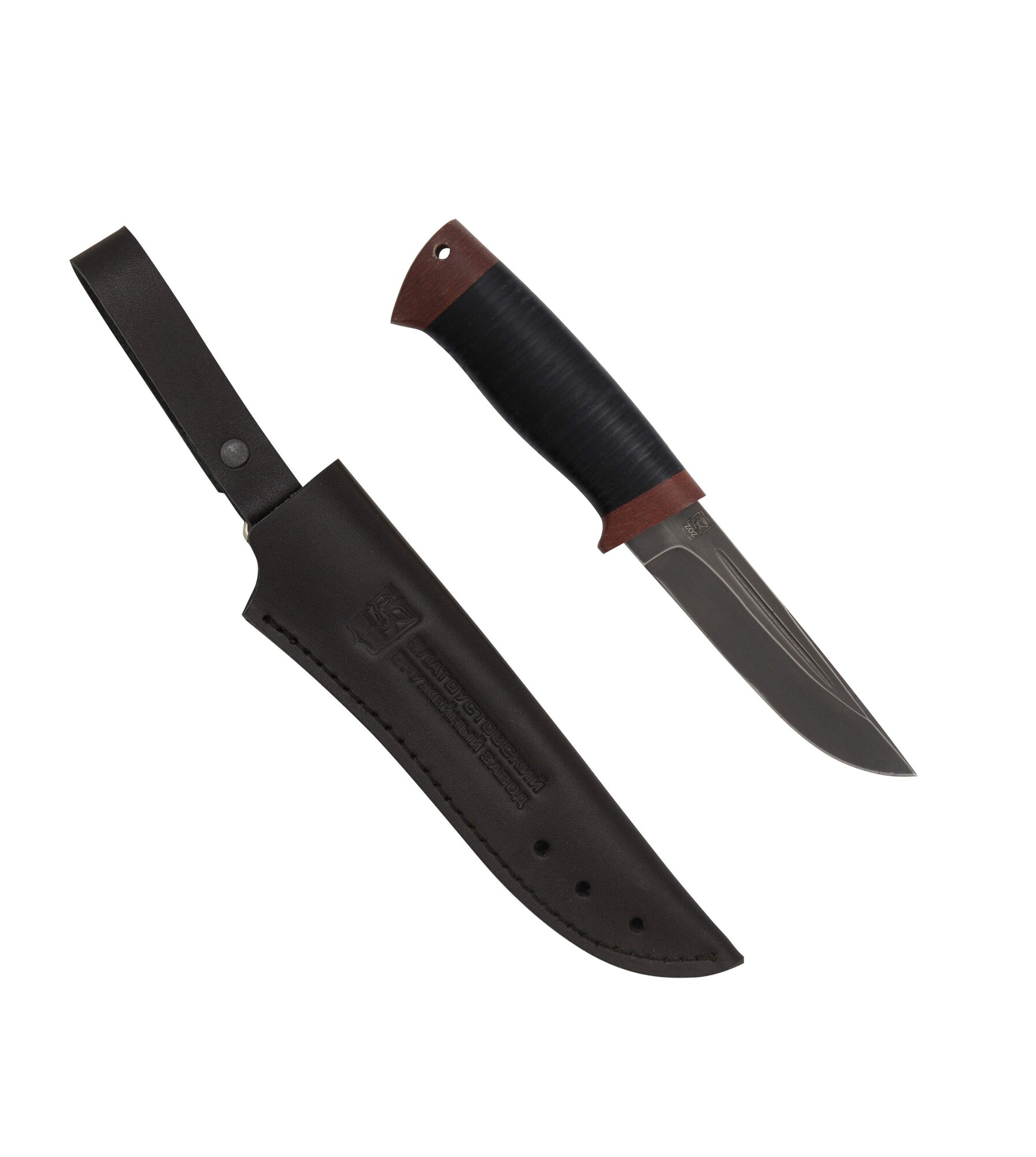 Нож Златоустовский оружейный завод "Риф" (сталь Х12МФ, кожа-текст.)