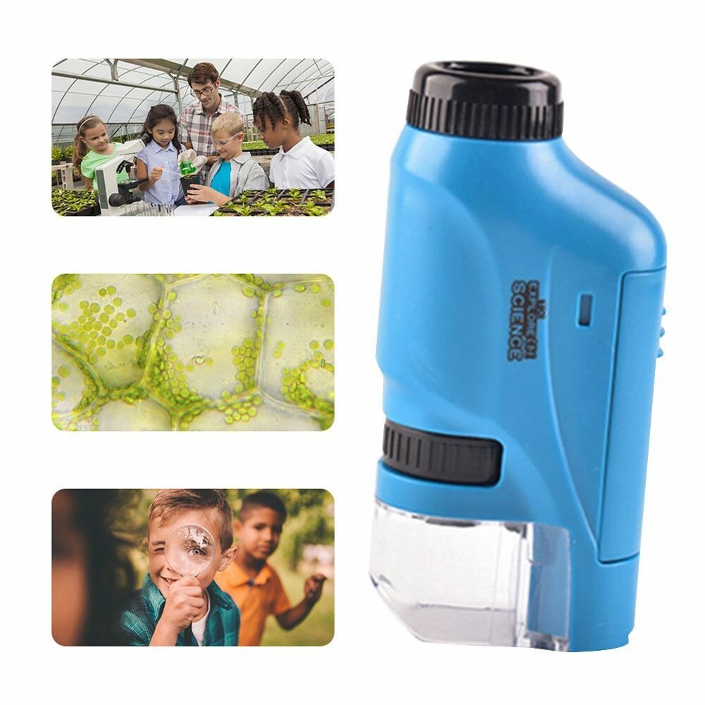 Мини карманный микроскоп комплект ручной микроскоп со светодиодной подсветкой детские научные игрушки