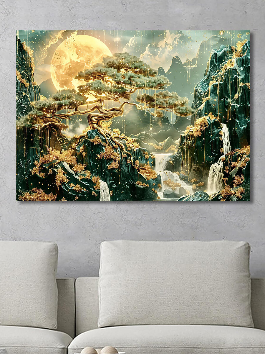 Картина интерьерная - "Японский стиль, дерево", 60х80 см.