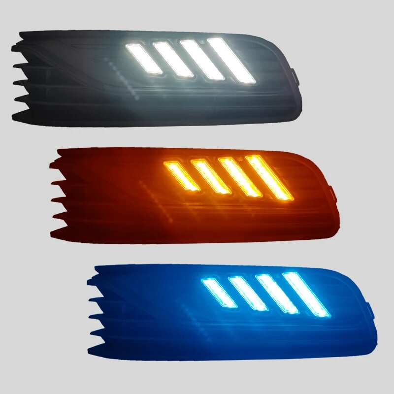 Светодиодные дневные ходовые огни для Volkswagen Polo 2014 2015 2016 2017 2018, передние противотуманные фары Dymanic, аксессуары для указателей поворота