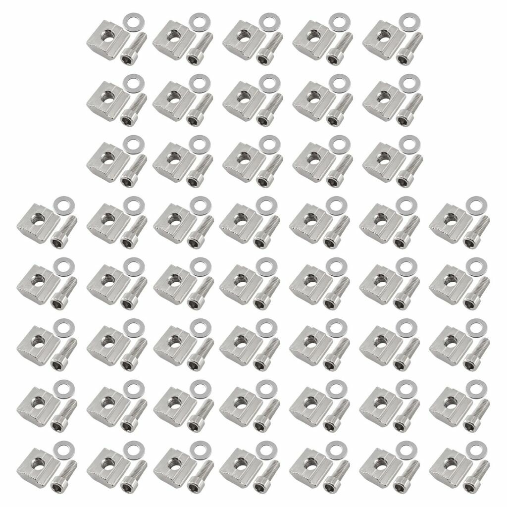 50шт Т-образных квадратных гаек с Т-образной направляющей для алюминиевого крепежа