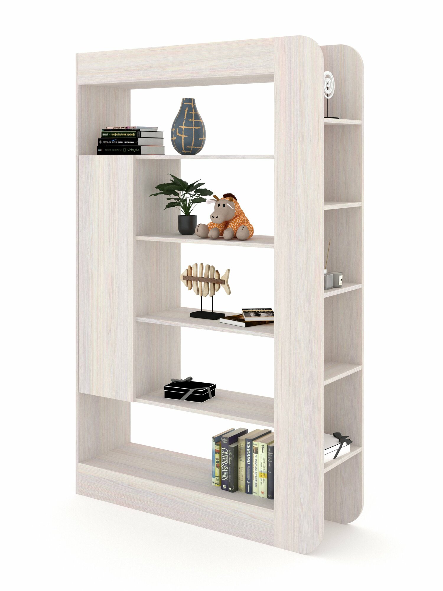 Есэндвич Альт Лаворо Стеллаж, перегородка для зонирования 120х190х35 см (Анкор белый) для книг