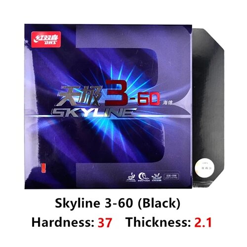 Резина для настольного тенниса DHS Hurricane 3-50 SKYLINE 3-60 Черный, 3-60 Black H37 T2.1