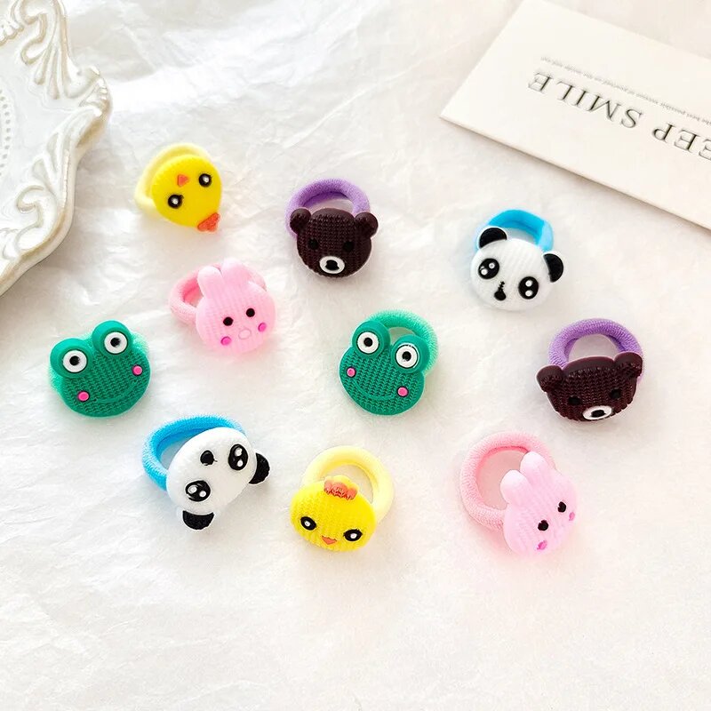 20 шт, милые мультяшные махровые резинки для волос для детей, не повреждающие мини-резинки для волос для маленьких девочек, эластичные аксессуары для волос