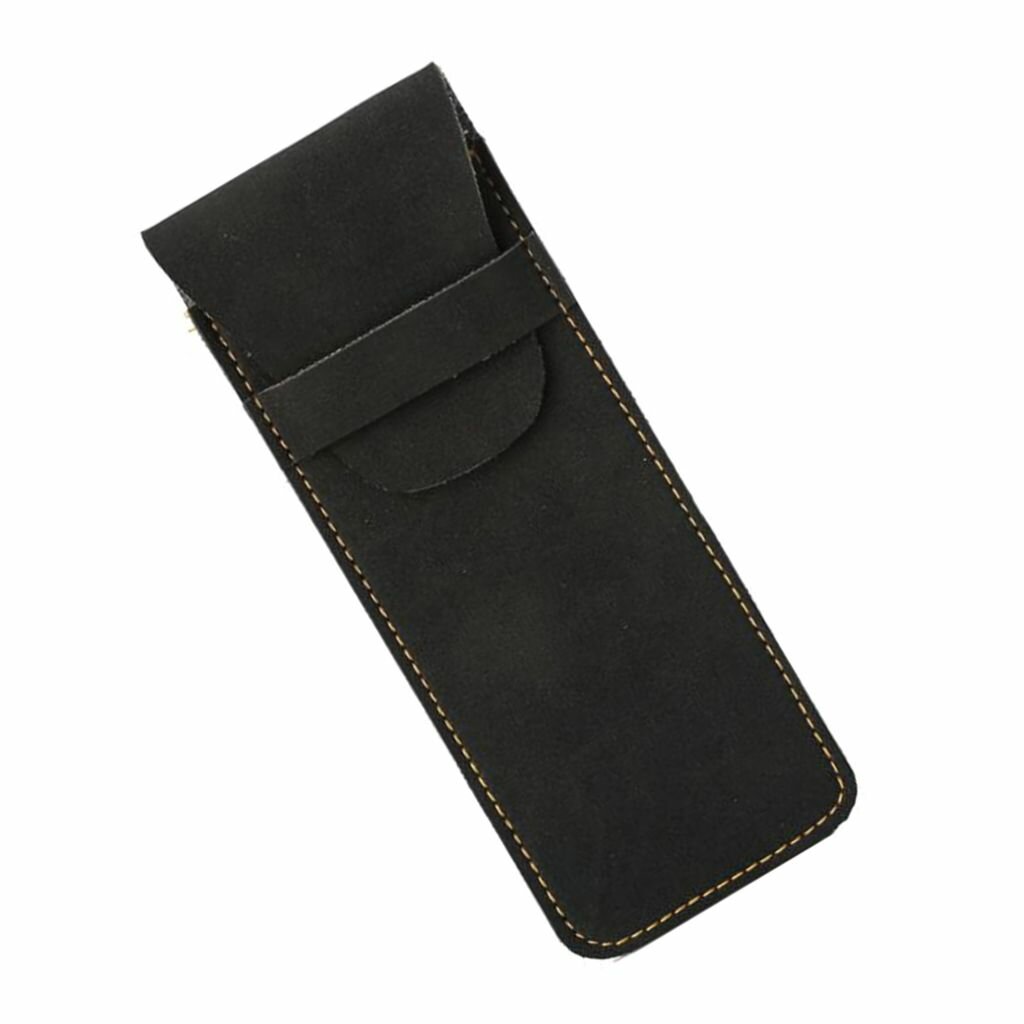 Ретро кожаный пенал для карандашей карманный пенал для карандашей мини-сумка для хранения канцелярских принадлежностей-черный