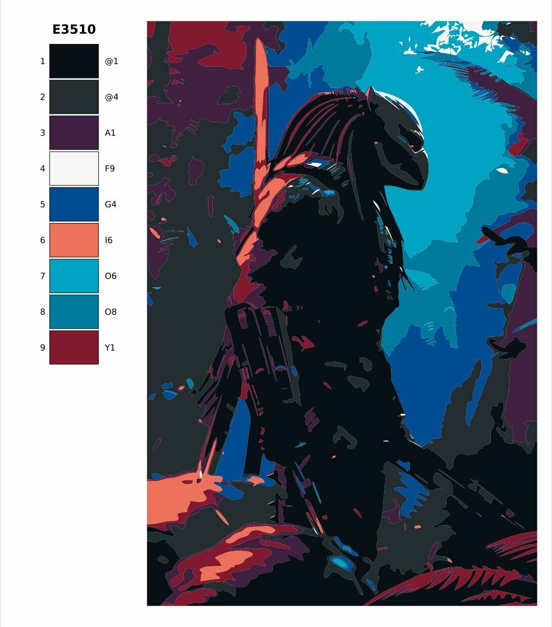 Детская картина по номерам E3510"Хищник"20х30