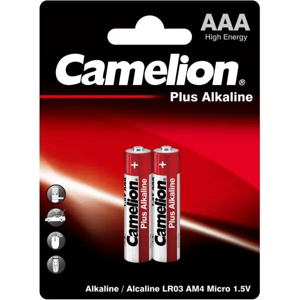 Батарейка Camelion Plus Alkaline LR03-BP2 алкалиновая LR03-BP2 AAA 2 шт.