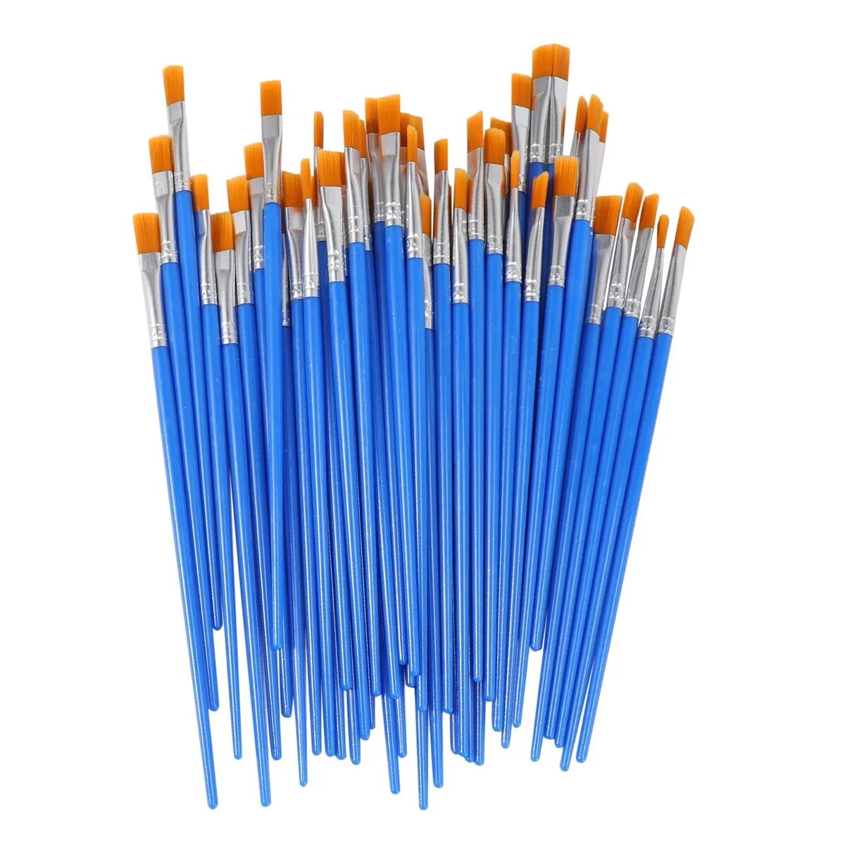 Набор кистей для рисования, 50 шт, детские нейлоновые плоские волосы, маленькие масляные акварельные художники, наборы для рисования, оптом для детей