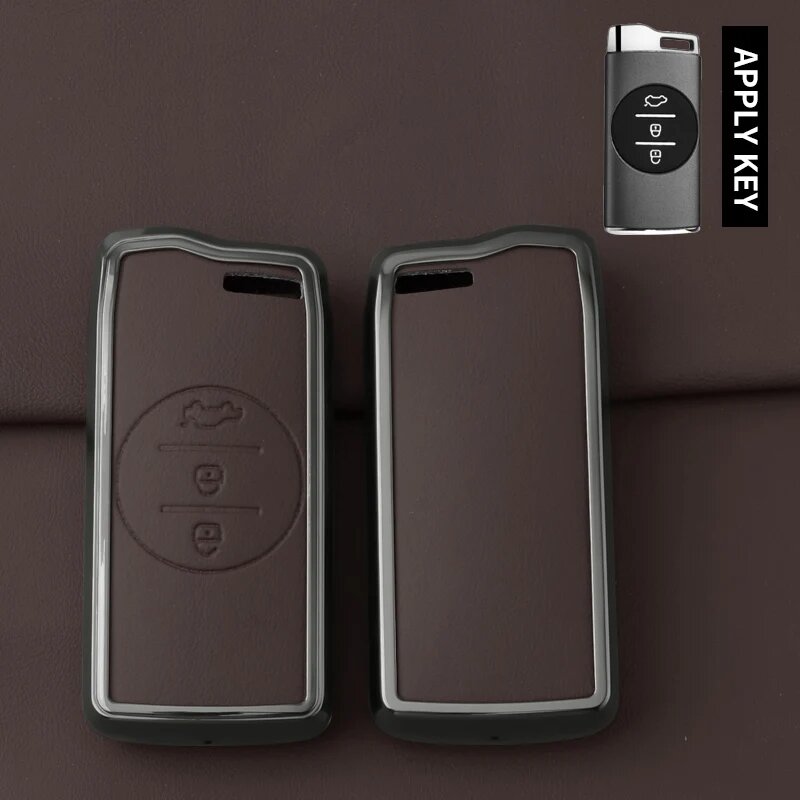 Металлический кожаный чехол для автомобильного ключа для Chery Tiggo 7 pro 8 Pro Exeed Tiggo 2 Brown