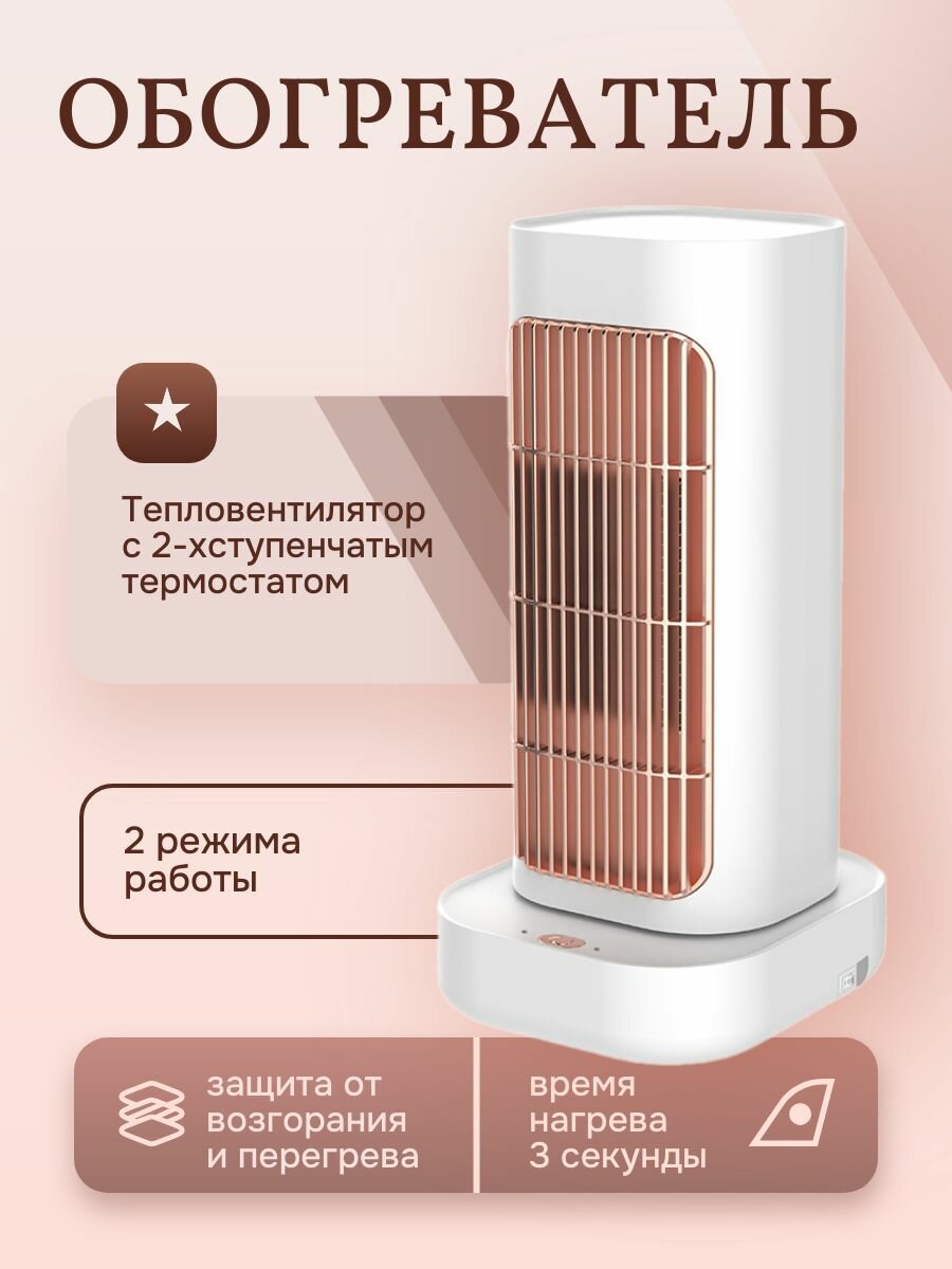 Обогреватель для дома / Тепловентилятор инфракрасный с 2-ступенчатым термостатом