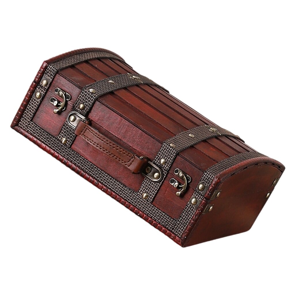 Ретро Прямоугольный портативный ящик для хранения Пиратский Сундук С сокровищами-Ретро Красный