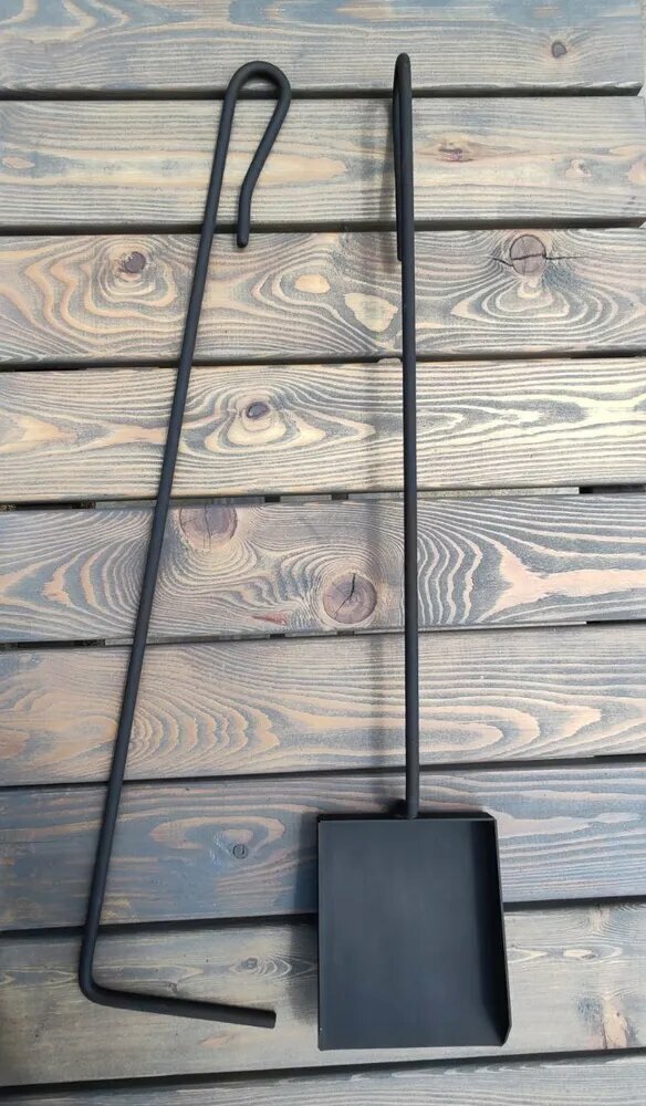 Набор совок и кочерга, металл, термостойкая краска, чёрное покрытие, для мангала/камина/печи