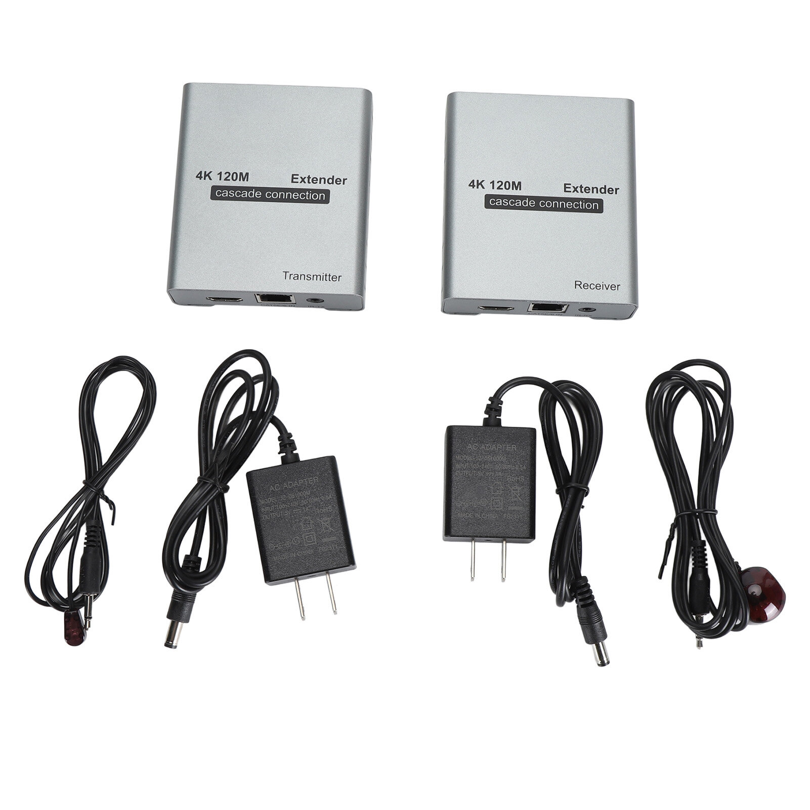 Удлинитель мультимедийного интерфейса 4K 120M HD через кабель RJ45 Ethernet LAN CAT5e Cat6, каскадное подключение, усилитель сигнала HD, удлинитель 100‑240 В, вилка стандарта США