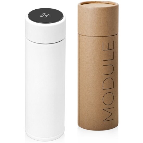 Термос Waterline "Module" 360 мл, с индикатором температуры, нерж. сталь, белый (8710116W)