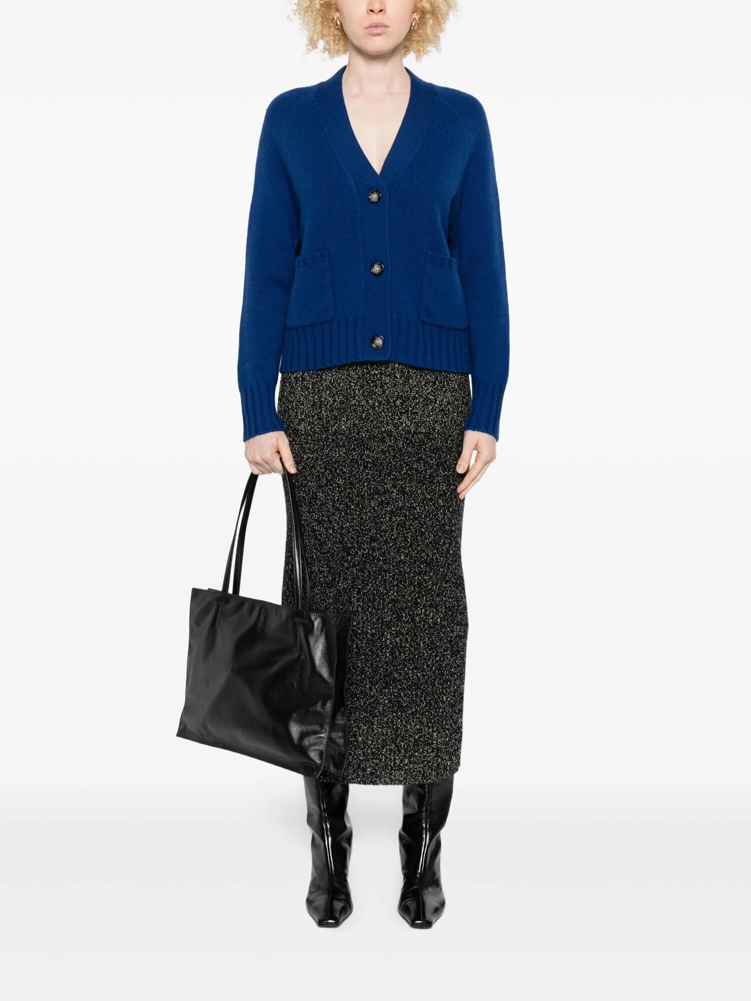 Кардиган Allude Patch-pocket button cardigan, размер XL, blue — фото 1