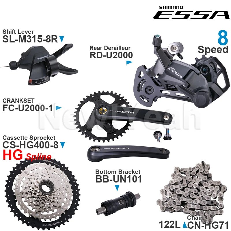 SHIMANO ESSA 8-скоростной комплект FC40T, 170 мм