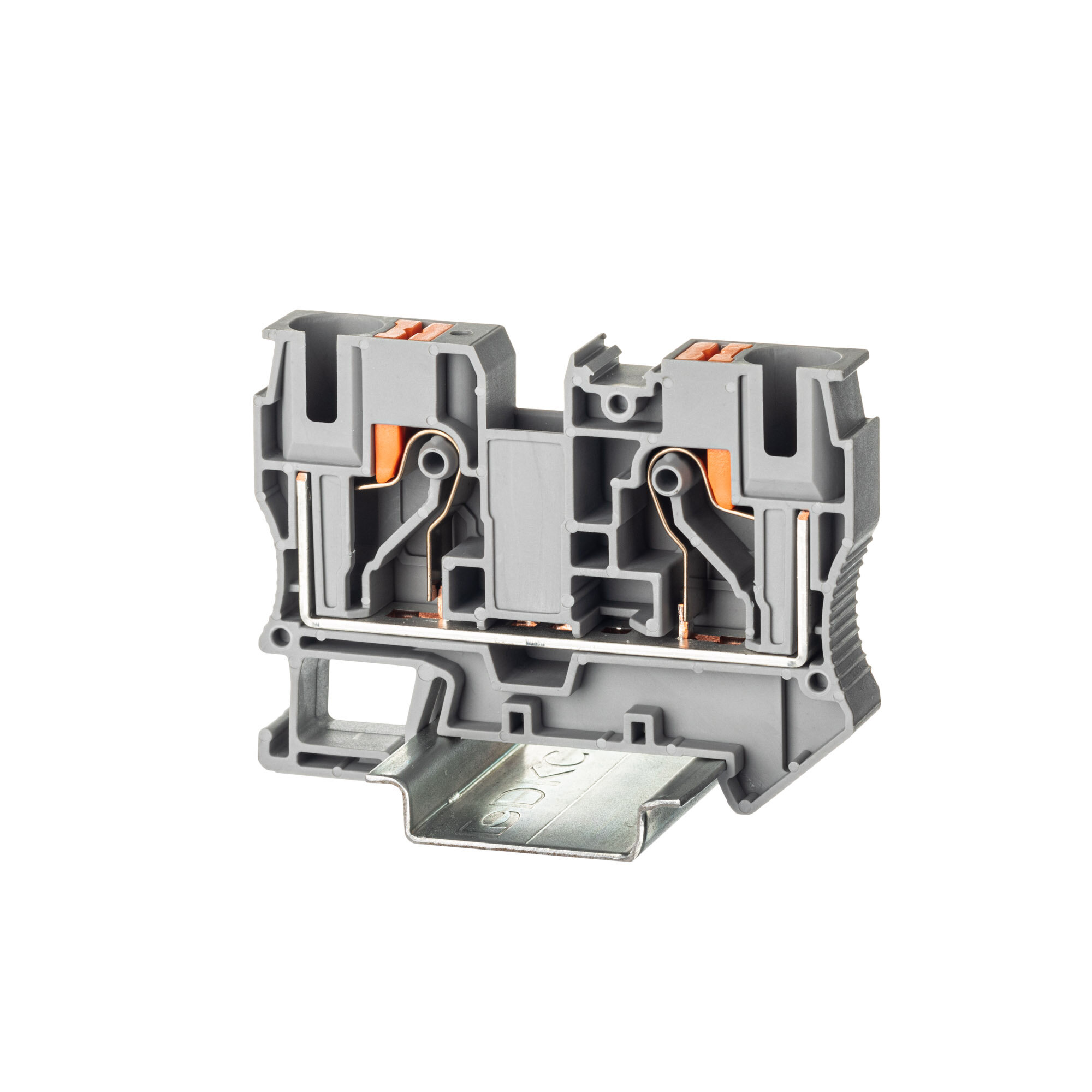 Клемма VPR-10-GY проходная, зажим push-in, 2 точки подключения, 10 кв. мм, (ДКС) (10 шт. в наборе)