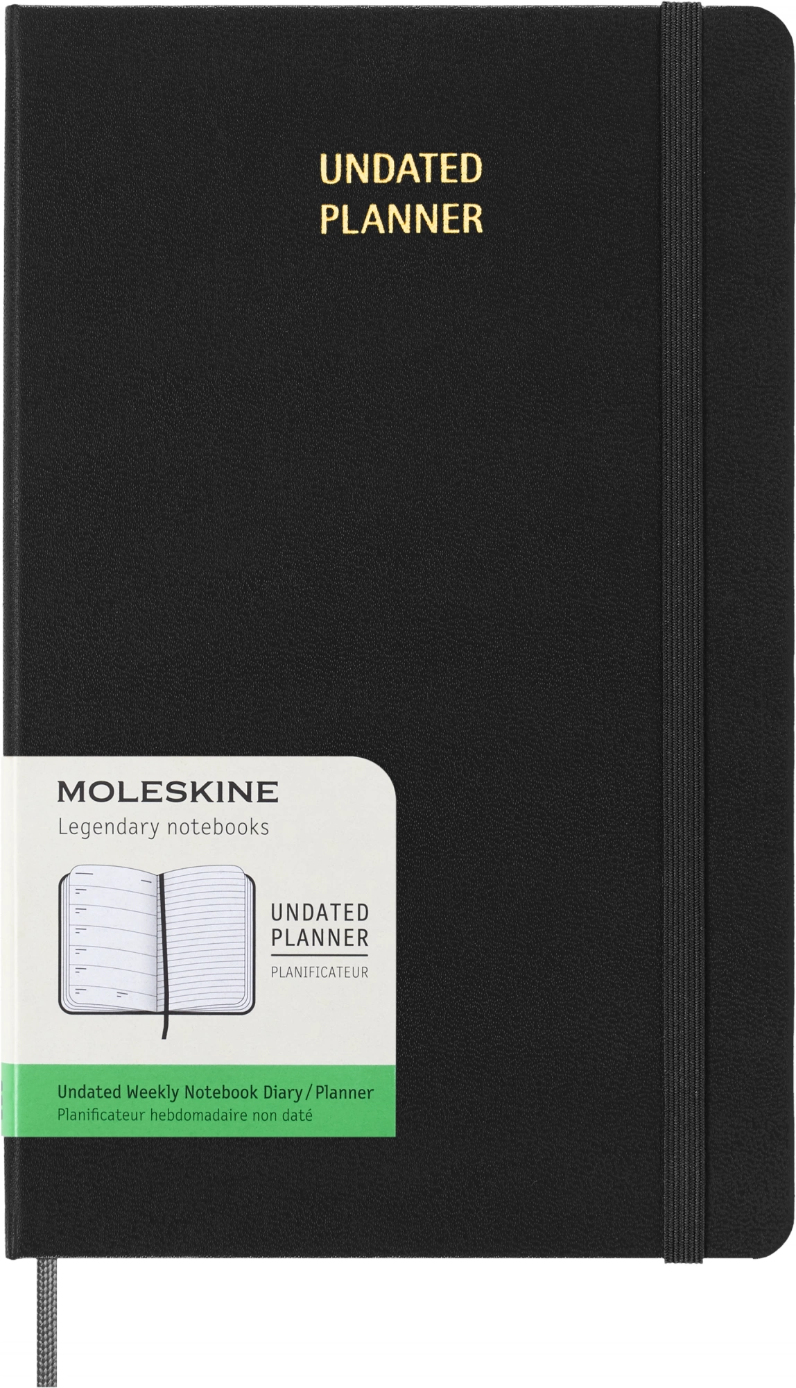 Еженедельник недатированный Moleskine Classic A5 WKNT твердая обложка, черный (арт. DHUNDB12WN301)
