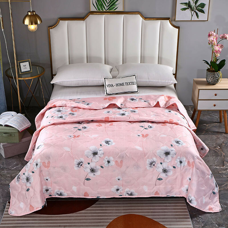 Летняя дышащая одеяло с меланжевой тканью и полиэстеровым наполнителем для дома и подарка цветы 180*200см