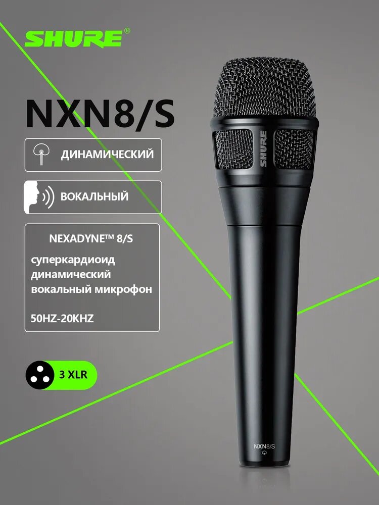 Shure Микрофон для живого вокала NEXADYNE 8/S, черный матовый