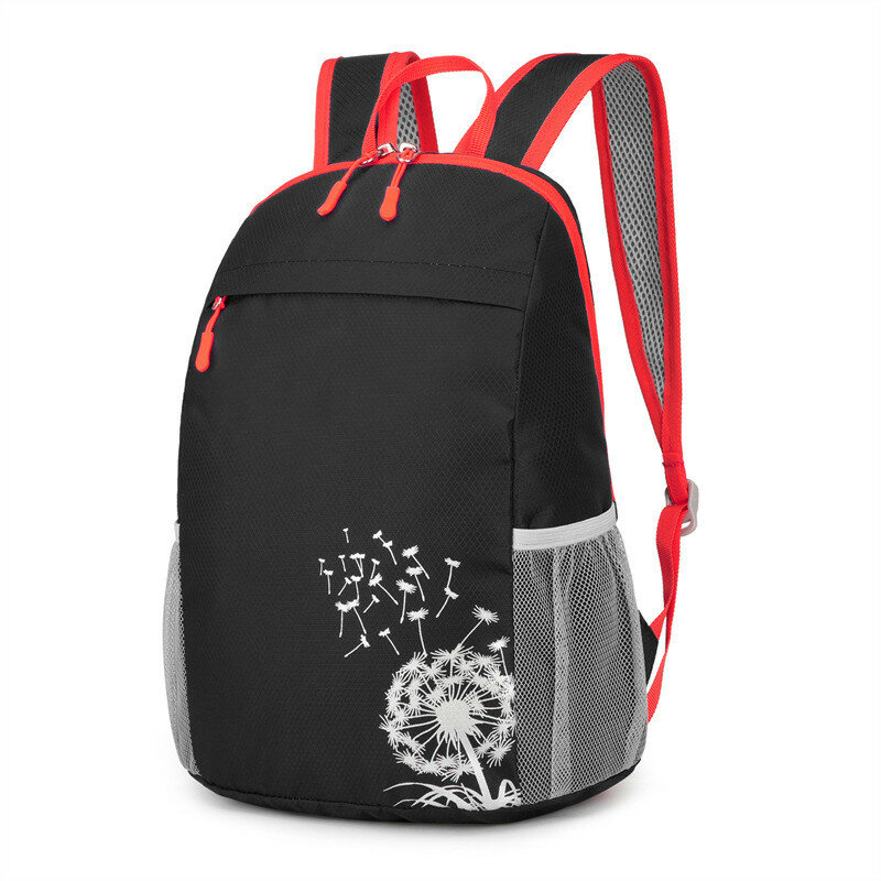 Рюкзак универсальный складной для мужчин и женщин с дышащей тканью для путешествий и активного отдыха черный красный