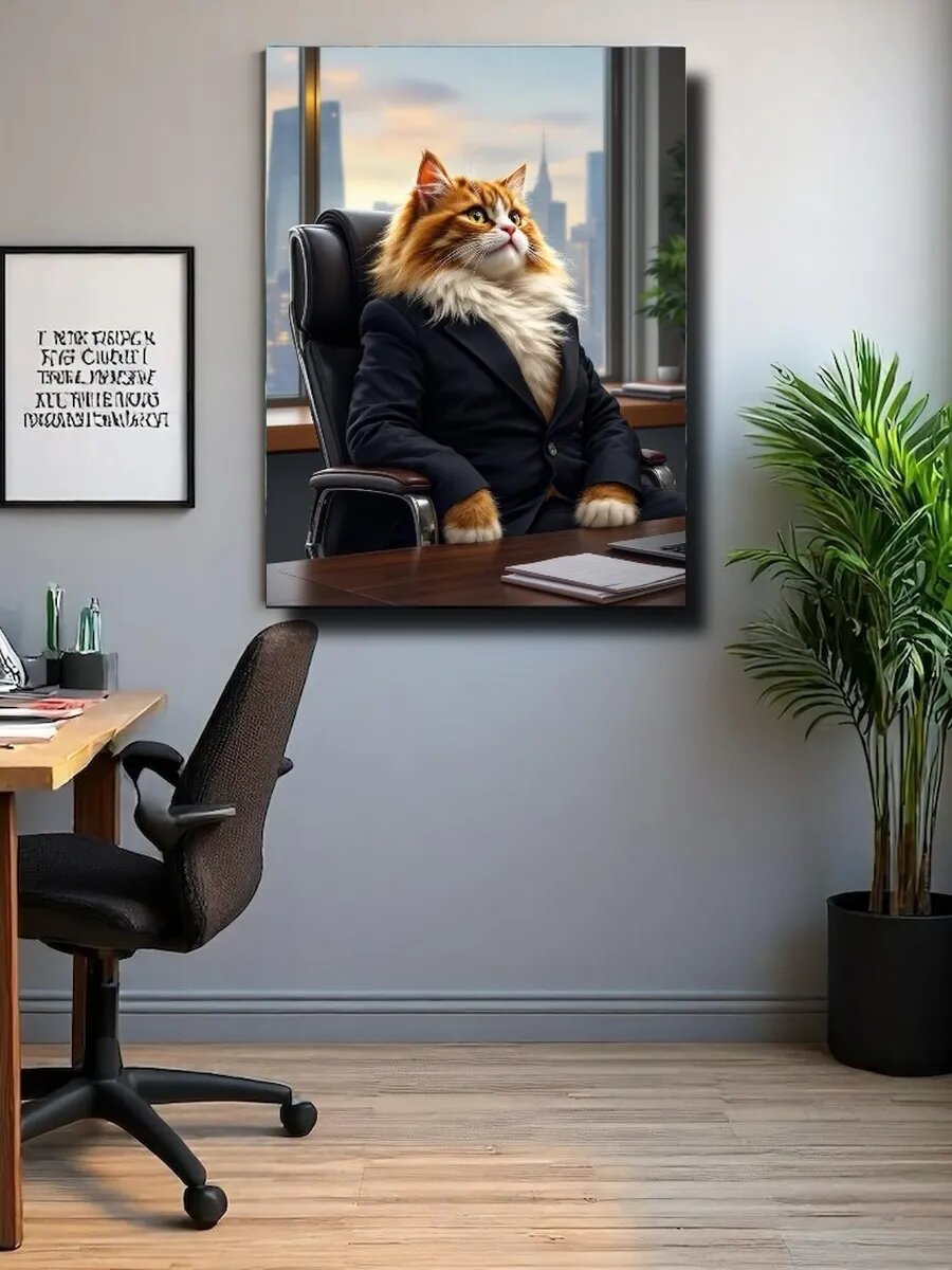Картина кот в пиджаке