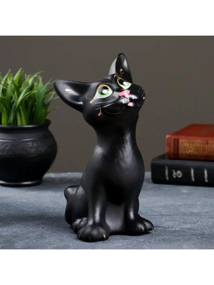 Копилка для денег Кот Оскар чёрный