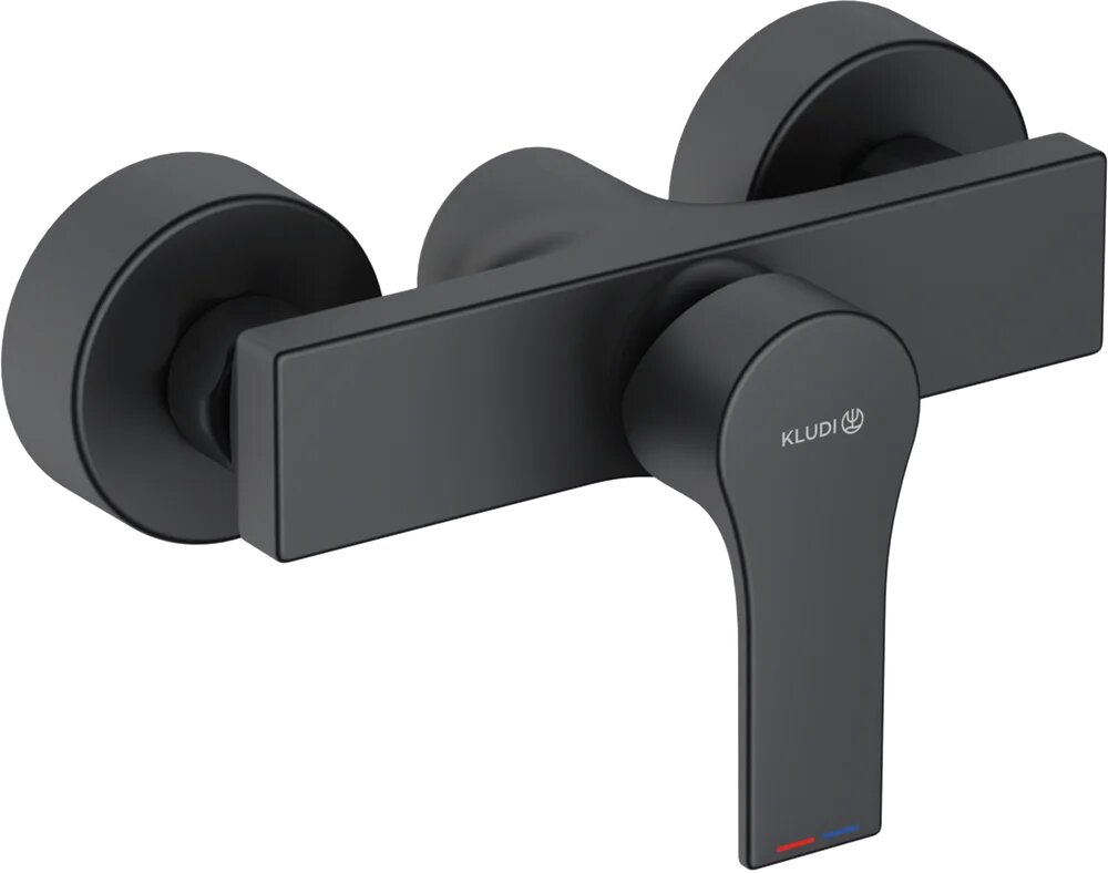 Смеситель для душа Kludi Zenta SL 488703965 черный, матовый, настенный, латунный, однорычажный, без лейки, смеситель для ванны с душем