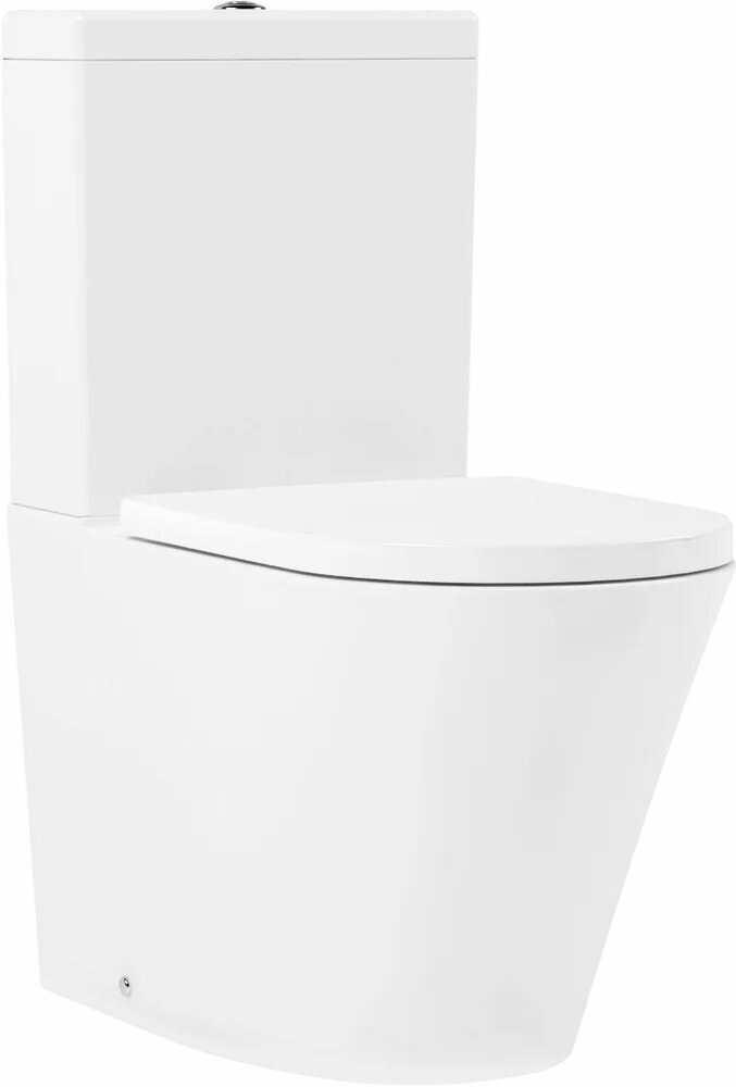 Унитаз-компакт напольный Lavinia Boho Biore Rimless 3304001R с микролифтом, безободковый, фарфоровый, антивсплеск, белый, с нижним подводом овальный