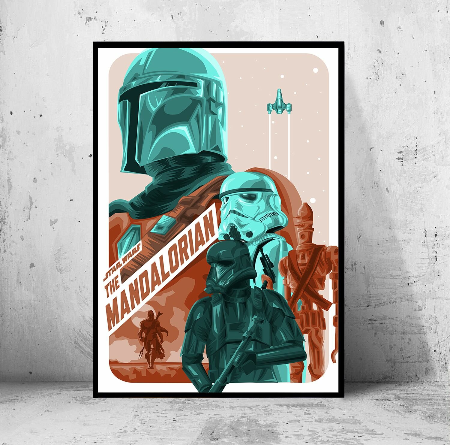 Плакат, постер the Mandalorian (Мандалорец, Звездные Войны, Star Wars) на бумаге, размер 21х30см