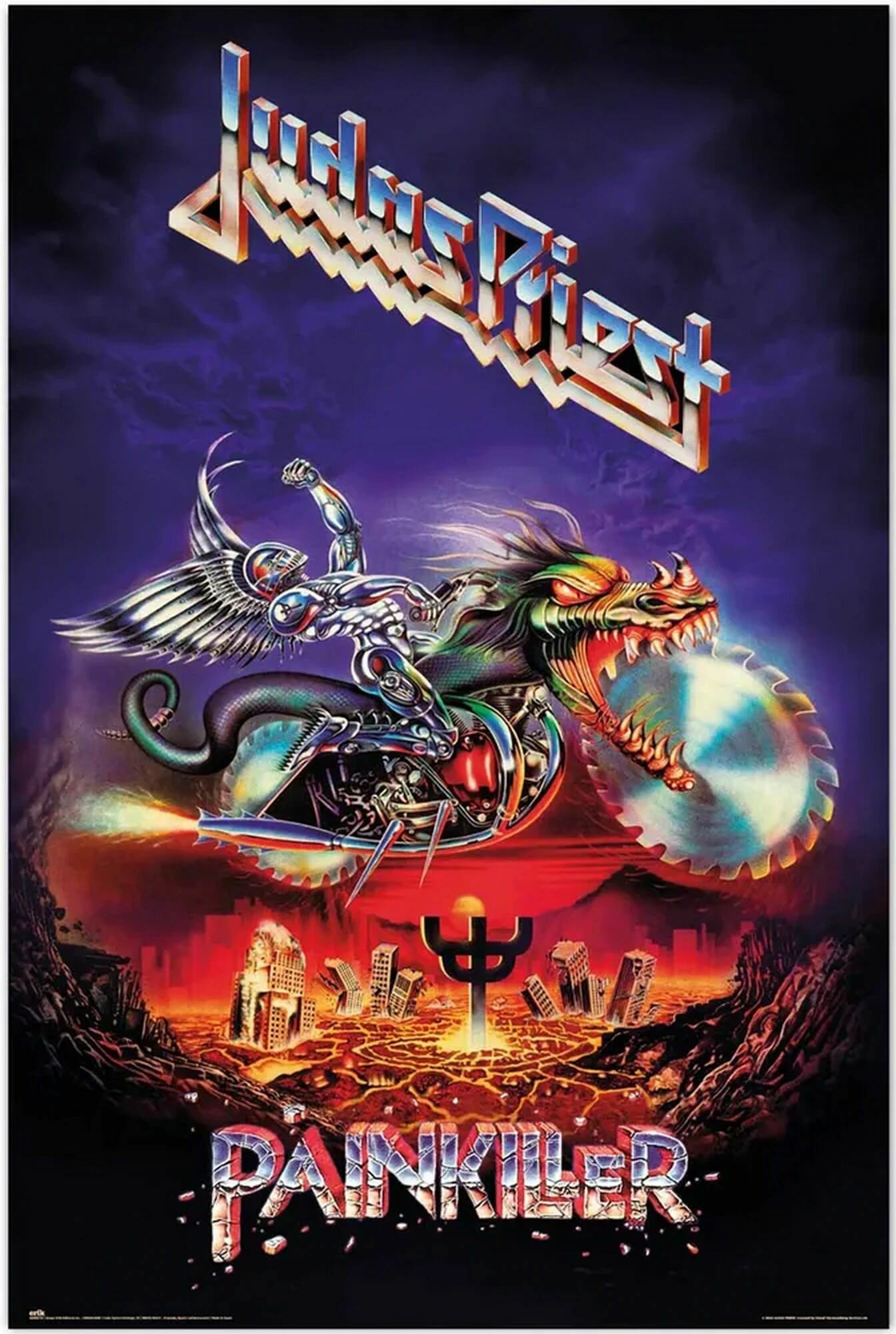 Плакат, постер Judas Priest хэви-метал-группа. Painkiller на бумаге, размер 21х30см