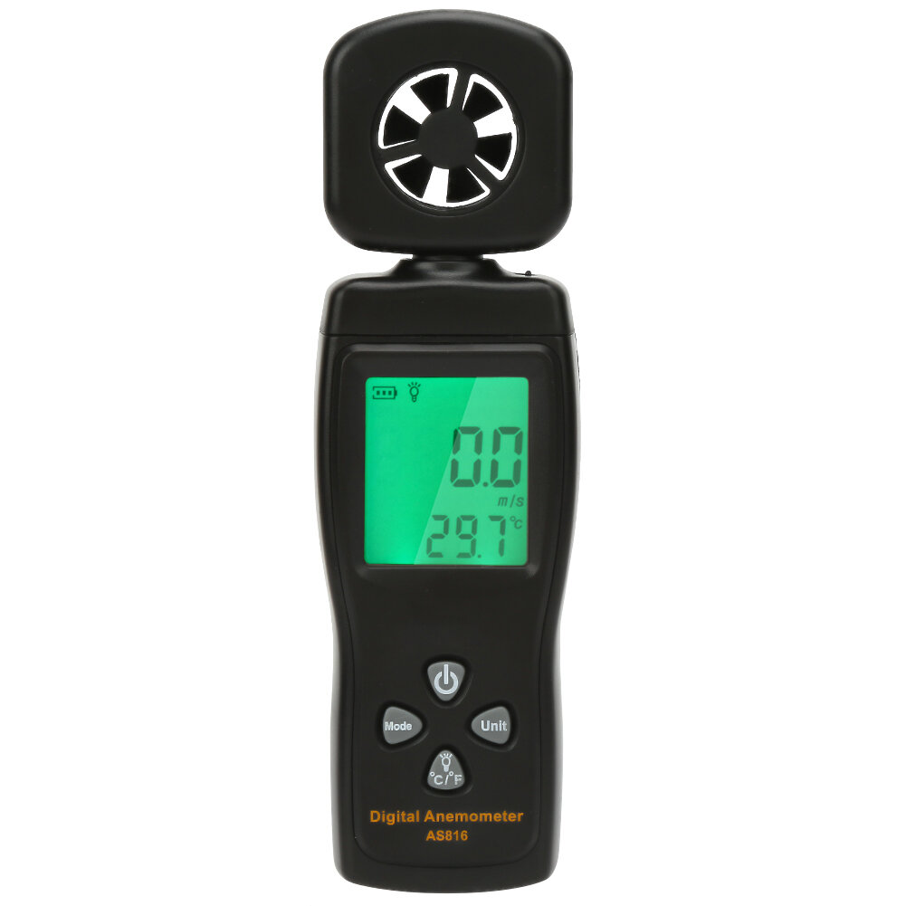 Измеритель ветра, Цифровой Анемометр 2 в 1, Интеллектуальный Датчик, Предупреждающий о низком заряде батареи, Несколько Вариантов скорости для эксперимента