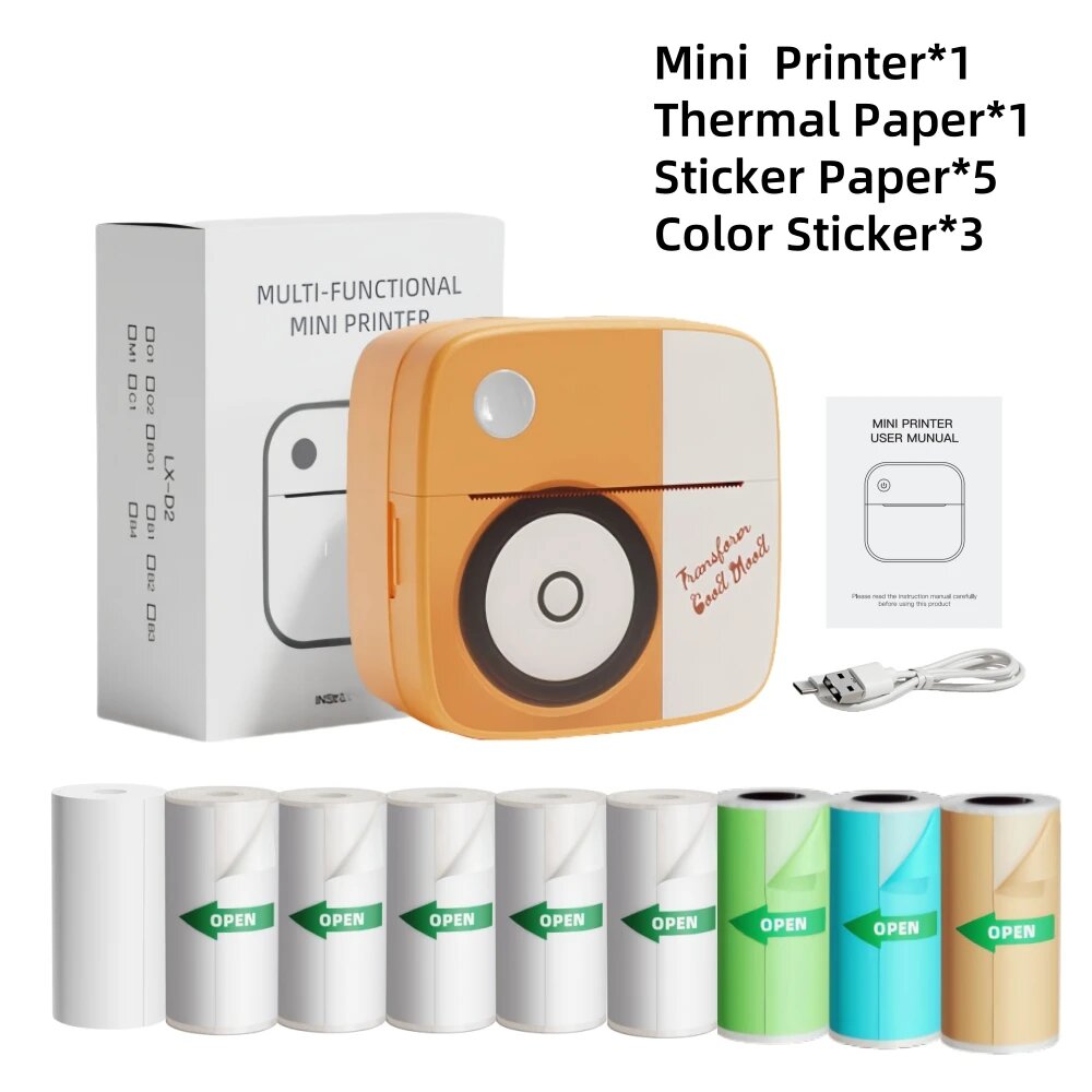 Новая машина для печати фотографий D2, мини-принтеры, термобумажные наклейки, бумажные наклейки для этикеток, принтер для печати на ошибку