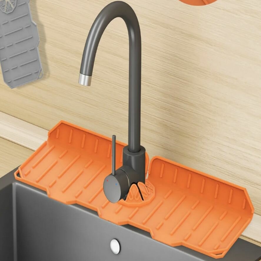 Силиконовый коврик для раковины 37х14 см